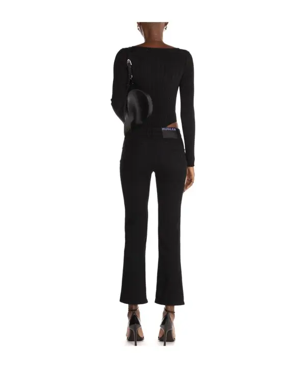 MUGLER Logo-plaque Ribbed Bodysuit