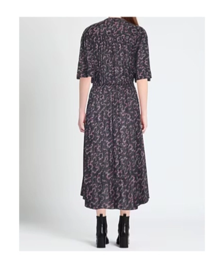 Isabel Marant Étoile Floral Print Pleated Shirt Dress - Black