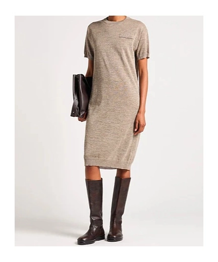 Brunello Cucinelli Short-sleeved Midi Dress