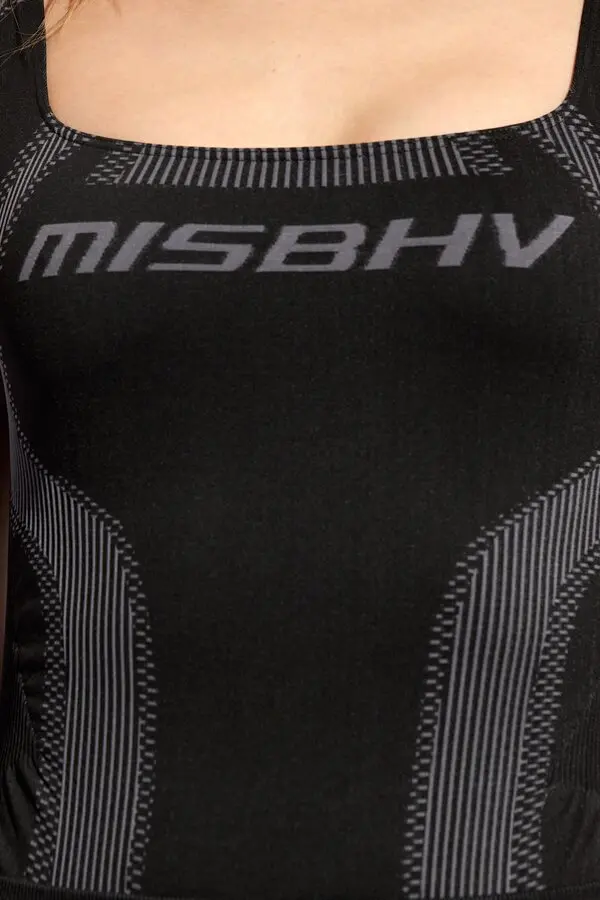 MISBHV Logo-embroidered U-neck Bodysuit