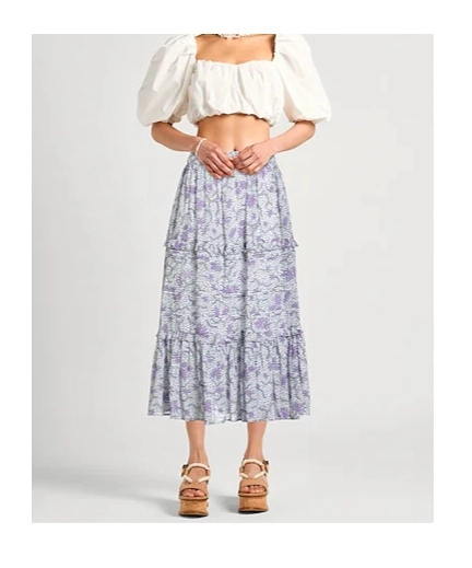 Isabel Marant Étoile Printed Tiered Midi Skirt