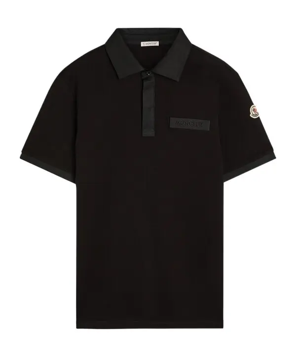 Moncler Cotton Polo Shirt - Black