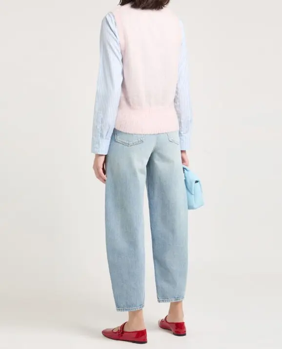 GANNI Sleeveless Tie-up Knit Vest With Embroidered Logo