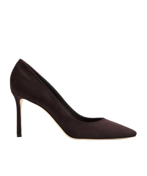 JIMMY CHOO Suede Pointed Toe Stiletto Pumps - Black