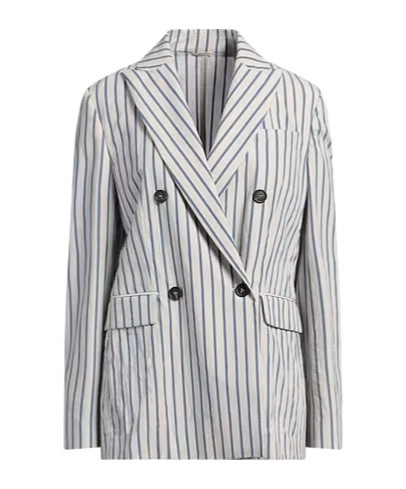 Brunello Cucinelli Double-breasted Striped Suit Jacket