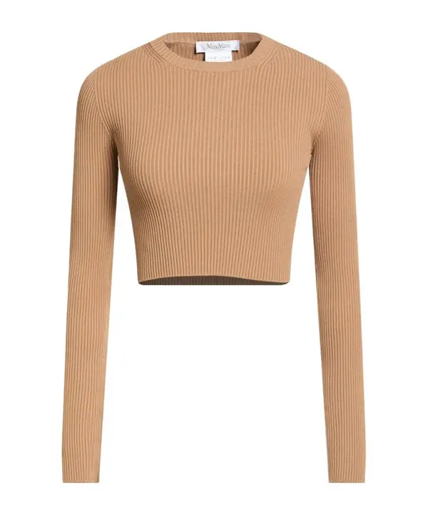 Max Mara Ribbed Long Sleeve Crewneck Pullover - Nude