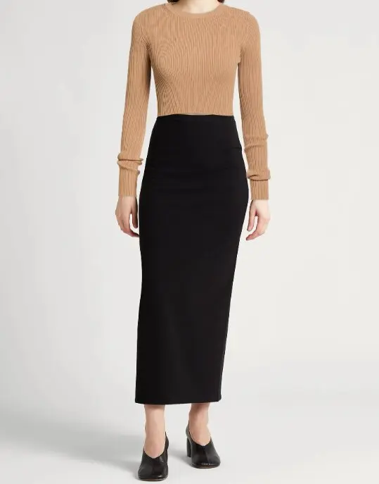 Max Mara Ribbed Long Sleeve Crewneck Pullover - Nude