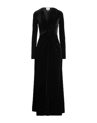GANNI Solid Color Stretch Long-sleeve Dress