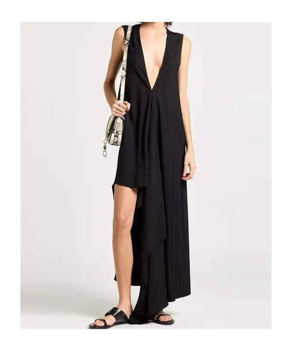Sportmax Sleeveless Deep V-neck Asymmetrical Dress