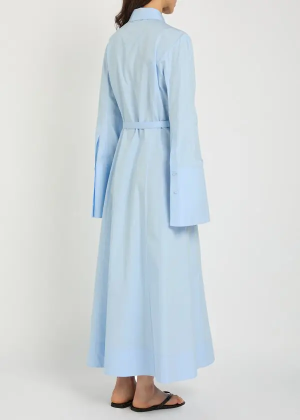 Gabriela Hearst Belted Cotton-poplin Maxi Shirt Dress