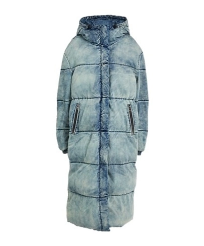 DIESEL® Denim Padded Hooded Cotton Jacket