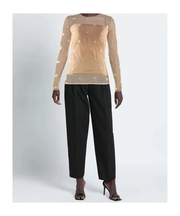 Sportmax Sheer Floral Embroidered Long Sleeve Top