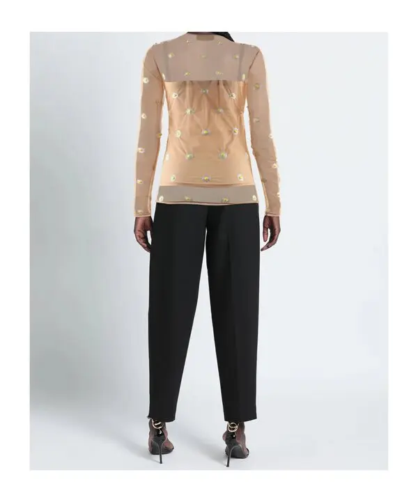 Sportmax Sheer Floral Embroidered Long Sleeve Top