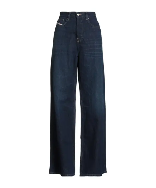 DIESEL® Wide-leg Dark Wash Denim Trousers - Black