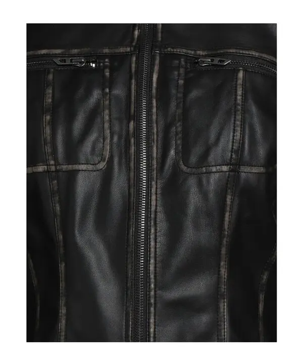DIESEL® Biker Jacket With Mandarin Collar And Zip Fastening