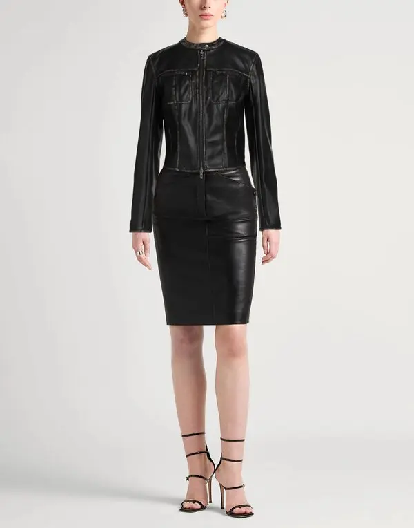 DIESEL® Biker Jacket With Mandarin Collar And Zip Fastening