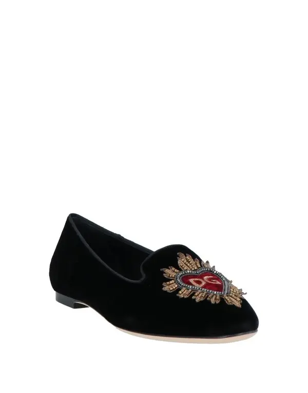 Dolce & Gabbana Velvet Embellished Loafers