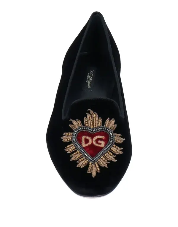 Dolce & Gabbana Velvet Embellished Loafers