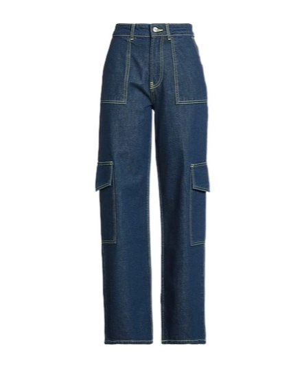 GANNI Straight-leg Cargo Jeans With Contrast Stitching