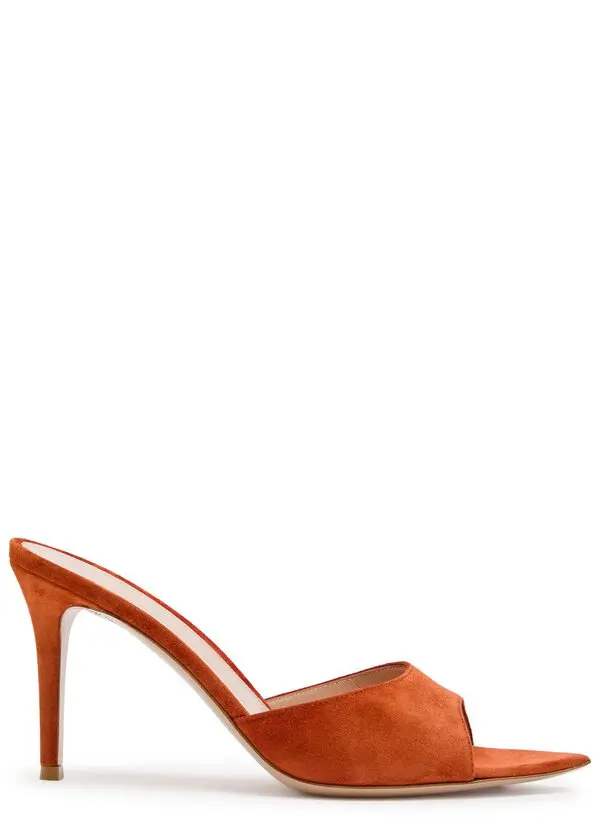 GIANVITO ROSSI Suede Stiletto Heel Slippers