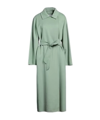 Max Mara Belted Coat With Lapel Collar And Patch Pockets