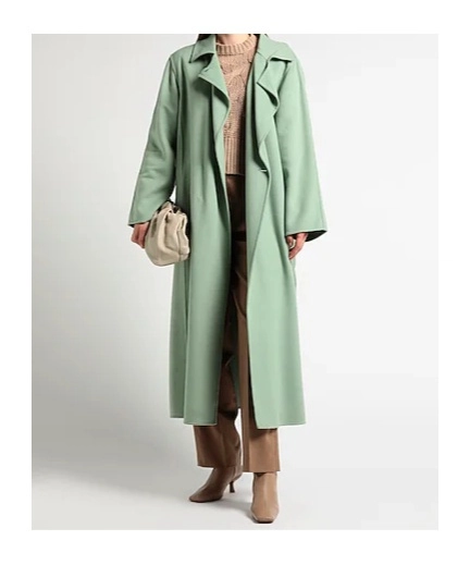 Max Mara Belted Coat With Lapel Collar And Patch Pockets