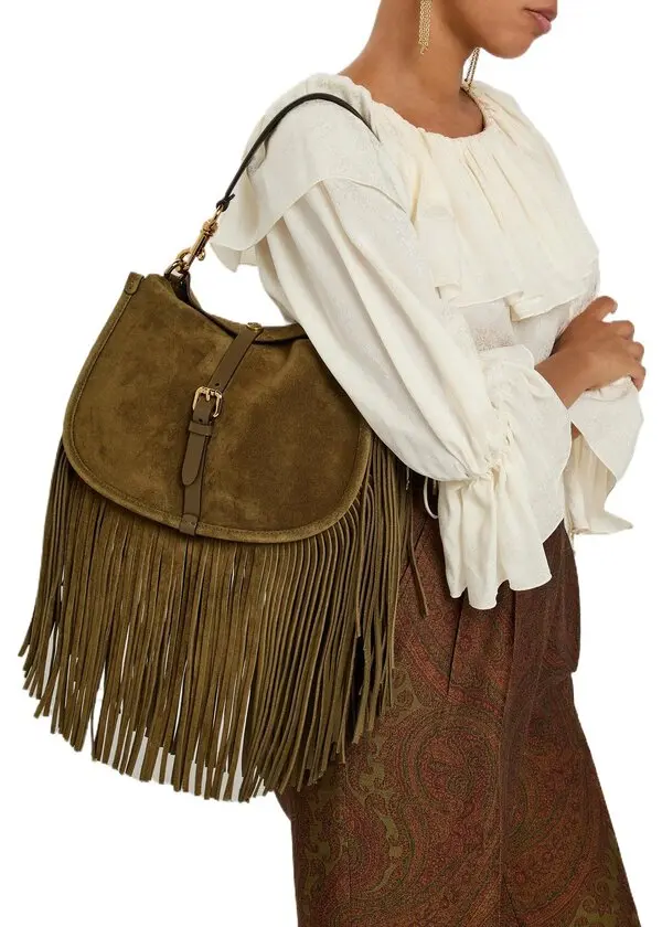 Etro Suede Tote Bag With Twisted Handles