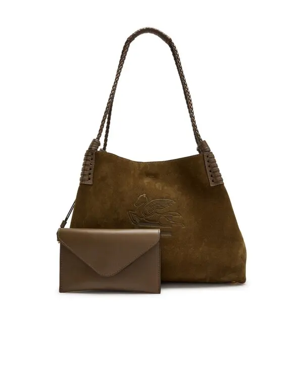 Etro Suede Tote Bag With Twisted Handles