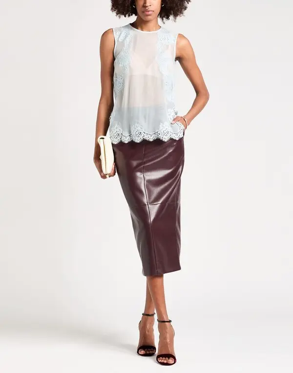 Dolce & Gabbana Sleeveless Lace Trimmed Voile Top