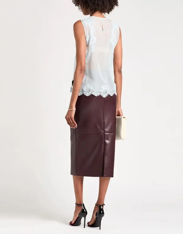 Dolce & Gabbana Sleeveless Lace Trimmed Voile Top