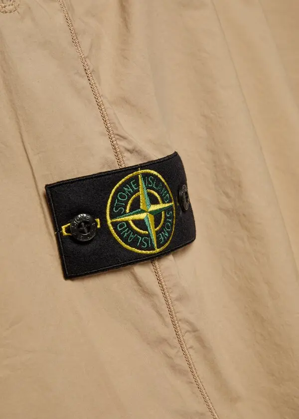 Stone Island Stretch-cotton Trousers With Appliqu