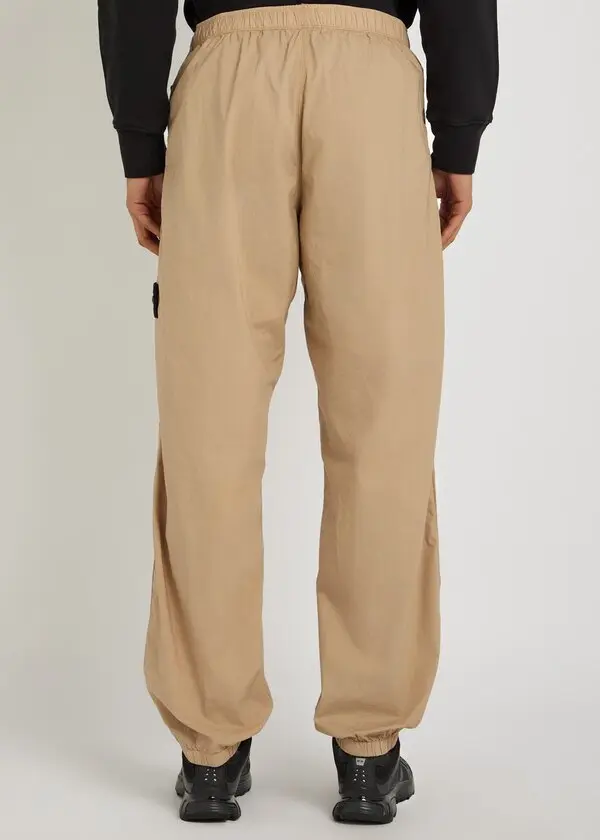 Stone Island Stretch-cotton Trousers With Appliqu
