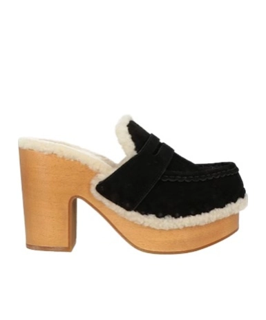 Chloé Half-covered Cotton Slippers With Chunky Heel