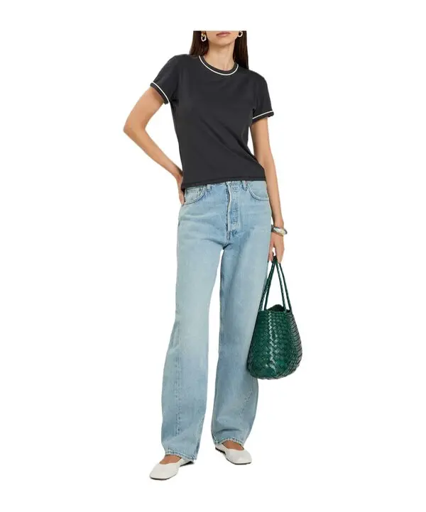 FRAME Pipe-trim Cotton T-shirt
