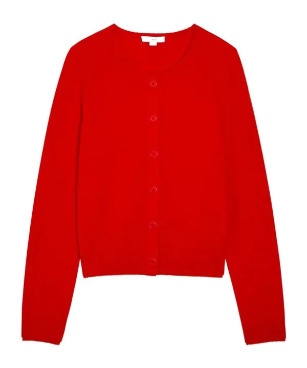 Vince Scalloped Trims Wool And Cashmere-blend Cardigan