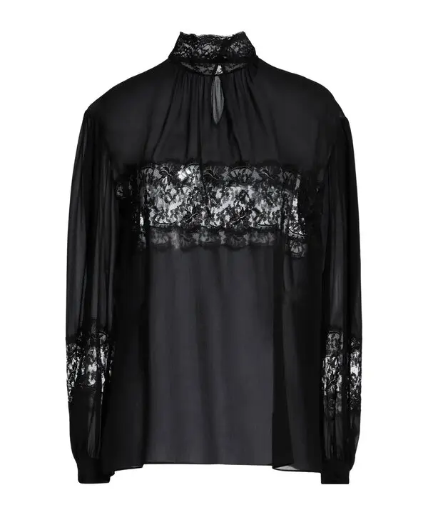 Dolce & Gabbana Solid Color Stand Collar Long Sleeve Top