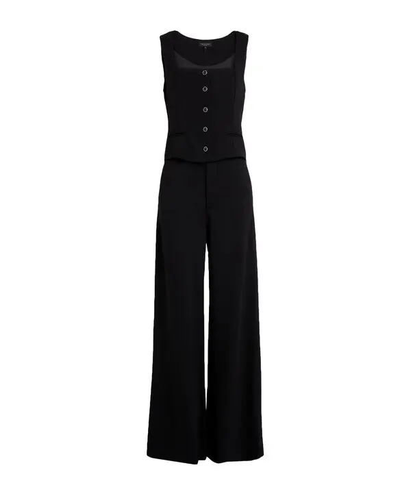 Rag & Bone Sleeveless Square Neck Jumpsuit With Button Detail - Black