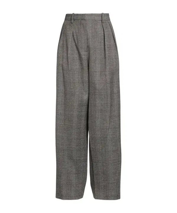 Rag & Bone Plaid Virgin Wool Wide Leg Trousers