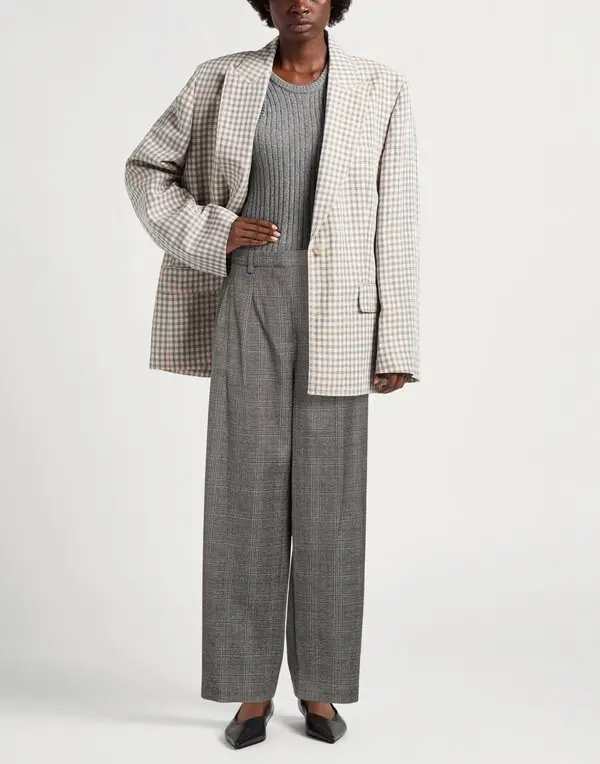 Rag & Bone Plaid Virgin Wool Wide Leg Trousers
