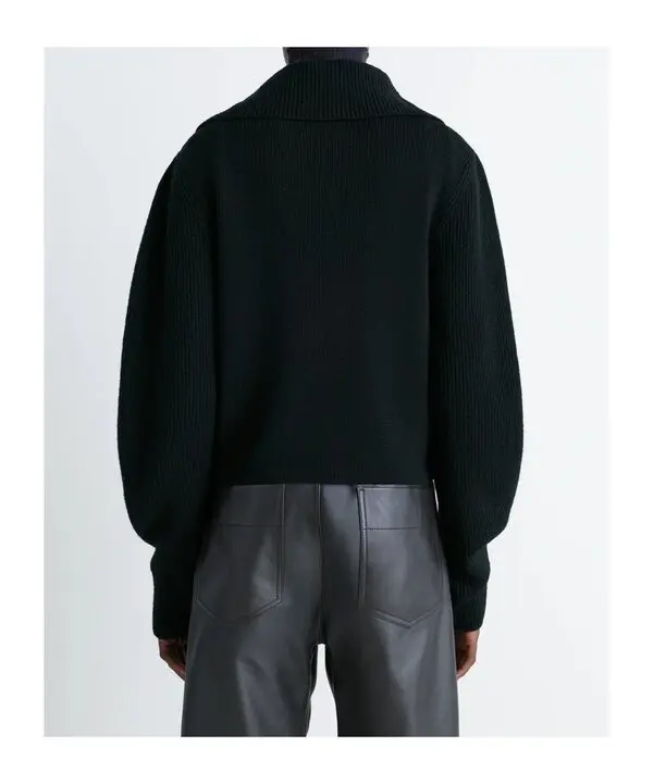 LEMAIRE High Neck Half-zipped Ribbed Jumper