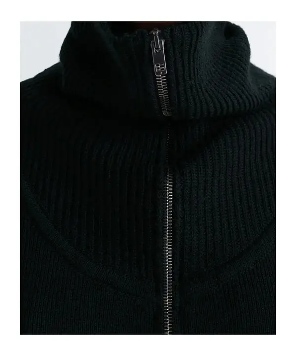 LEMAIRE High Neck Half-zipped Ribbed Jumper