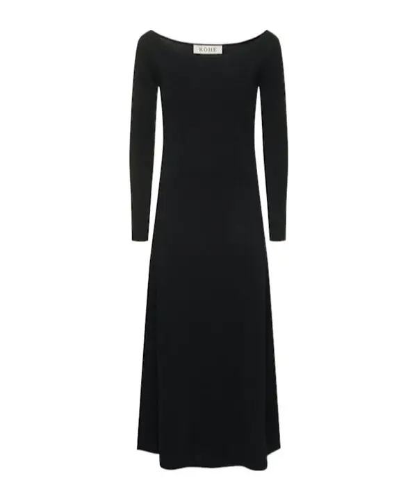 RÓHE Off-the-shoulder Ribbed Knit Dress