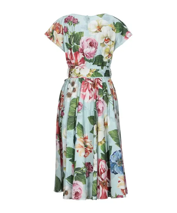 Dolce & Gabbana Floral Print Pleated Midi Dress