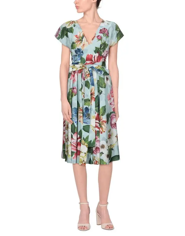 Dolce & Gabbana Floral Print Pleated Midi Dress