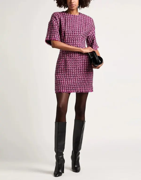 Dolce & Gabbana Multicolor Metallic Tweed Dress