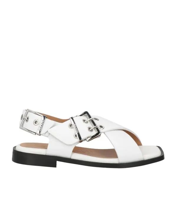 GANNI Solid-color Back-button Sandals