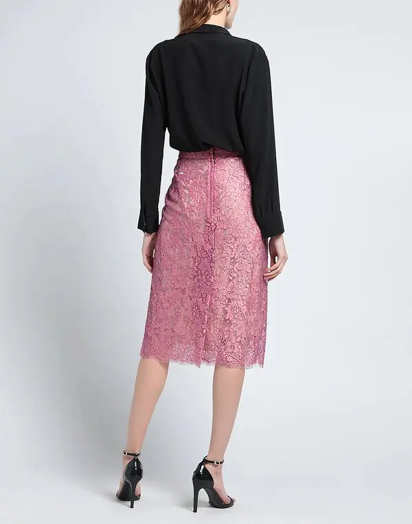 Dolce & Gabbana Minimalist Solid Lace Midi Skirt