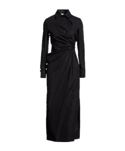 Max Mara Long Sleeve Pleated Shirt Dress - Black