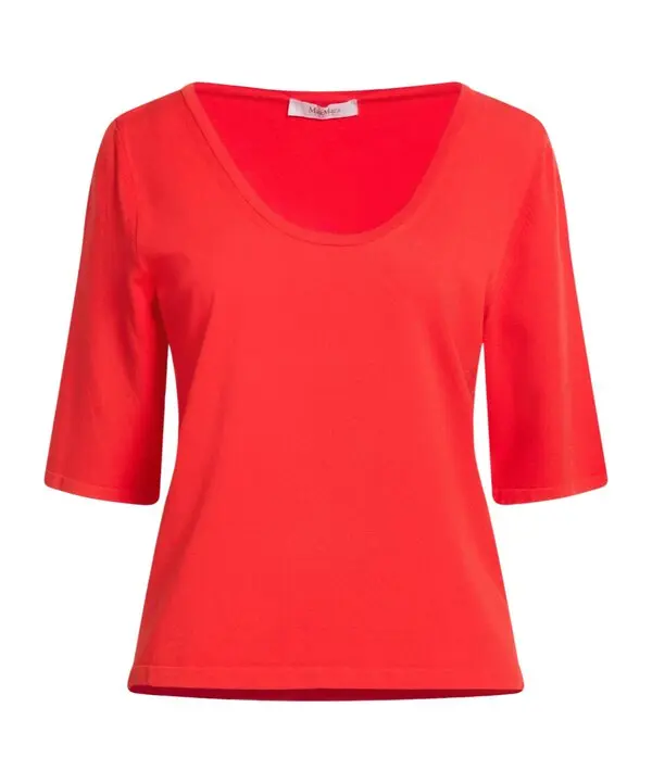 Max Mara Short-sleeved Crew Neck Sweater - Red