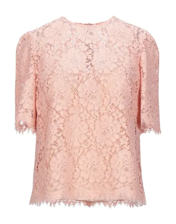 Dolce & Gabbana Lace Short Sleeve Top - Pink